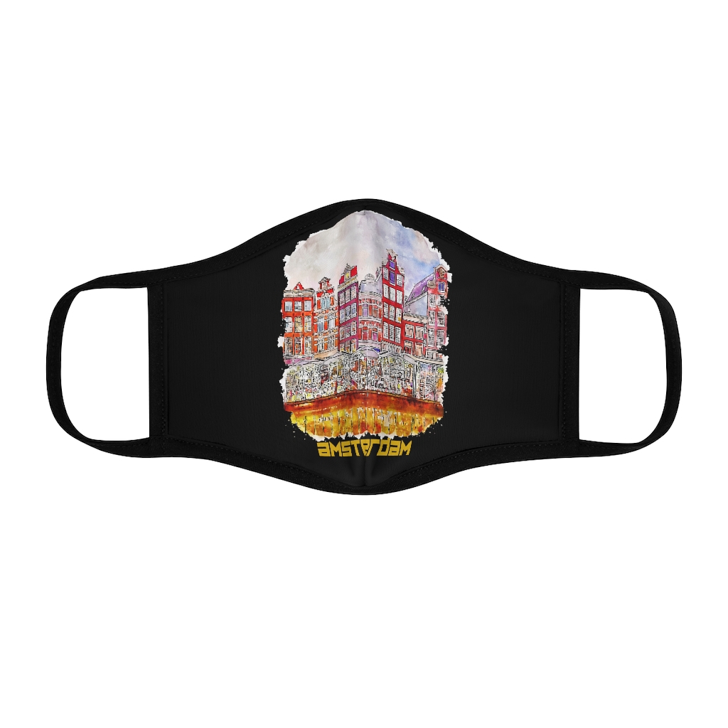 Amsterdam Watercolour Fitted Polyester Face Mask - Flagzz