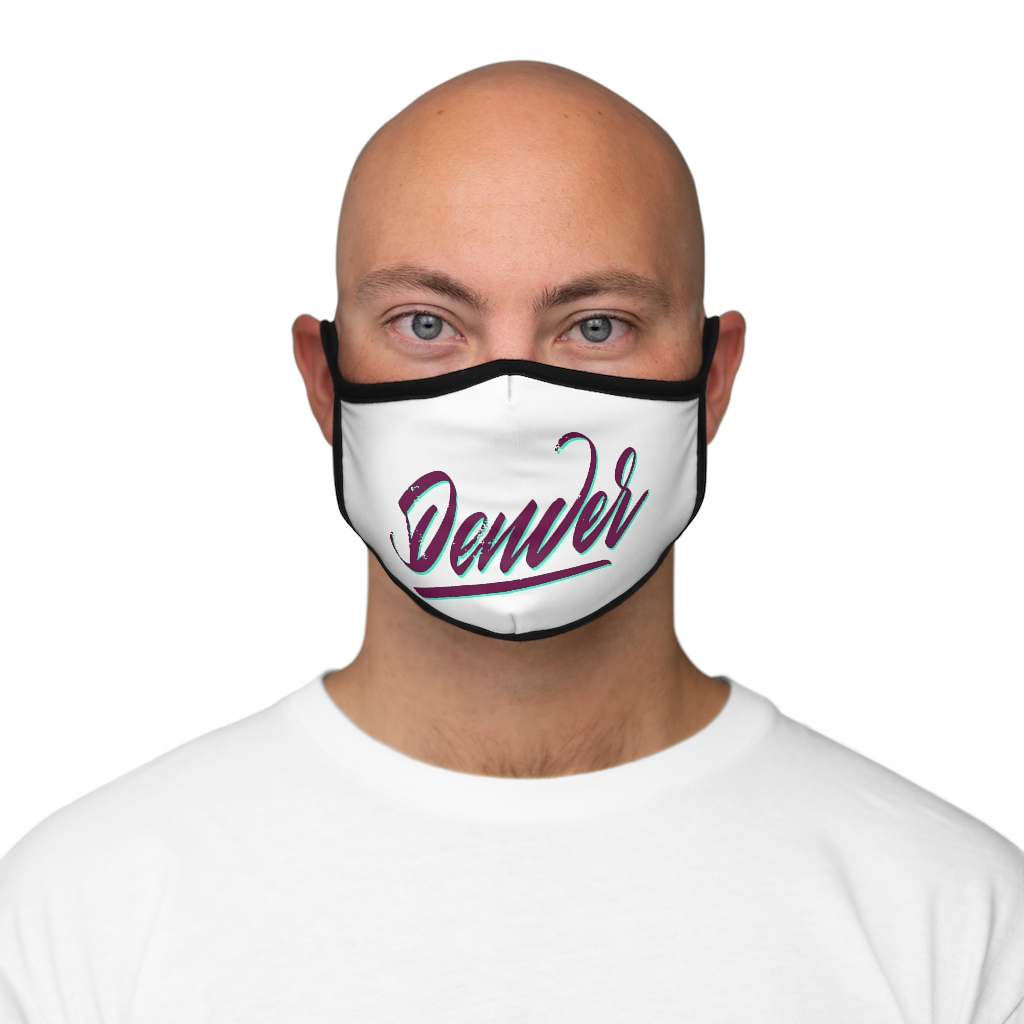 Denver Text 2 Fitted Polyester Face Mask - Flagzz